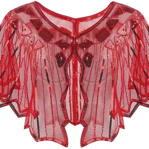 Other | 192s Shawl Wraps Beaded Sequin Deco Evening Cape Bridal Shawl ...